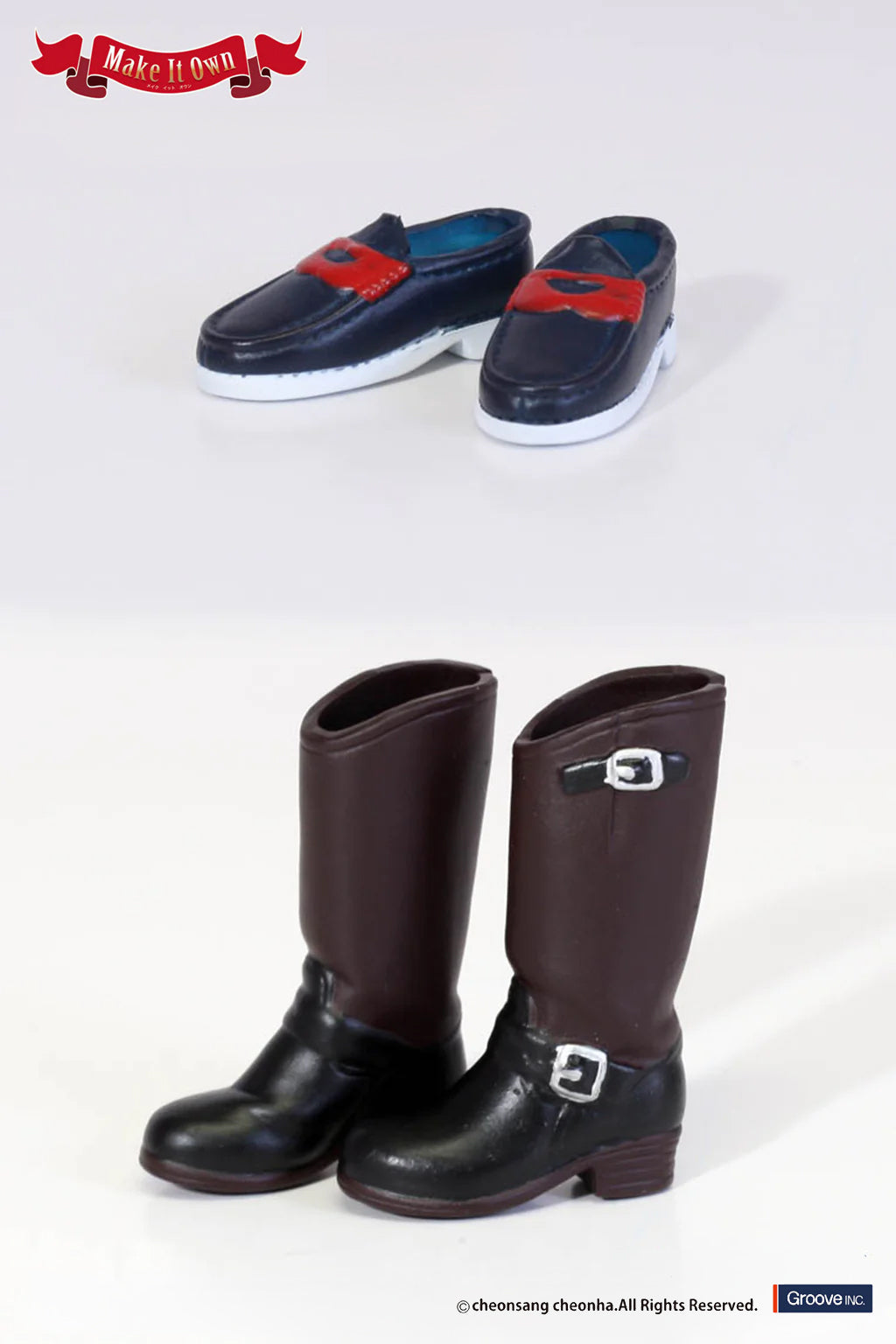 Shoes Selection / Pullip(プーリップ)用:エンジニアブーツ（ダークブラウン）×ローファー（ブルー）– Groove ...